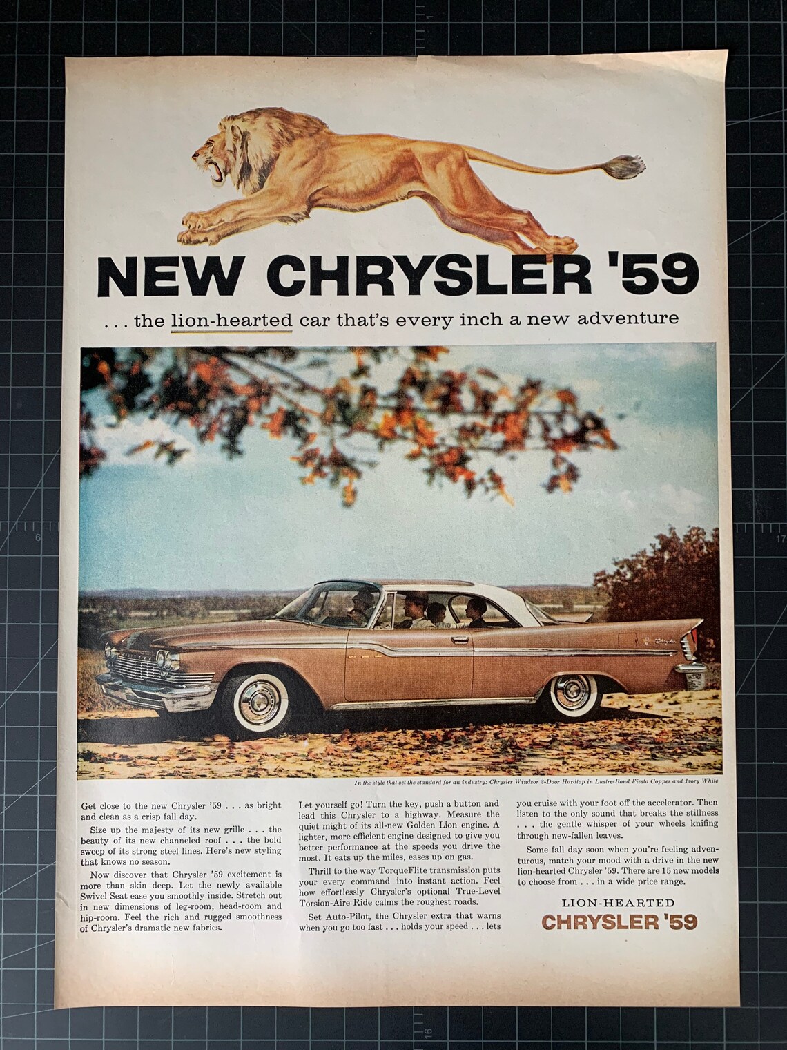 Vintage 1959 Chrysler Print Ad – Classic Car Wall Art Retro Decor - Etsy