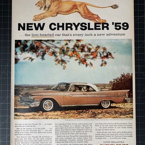 Vintage 1959 Chrysler Print Ad – Classic Car Wall Art Retro Decor - Etsy