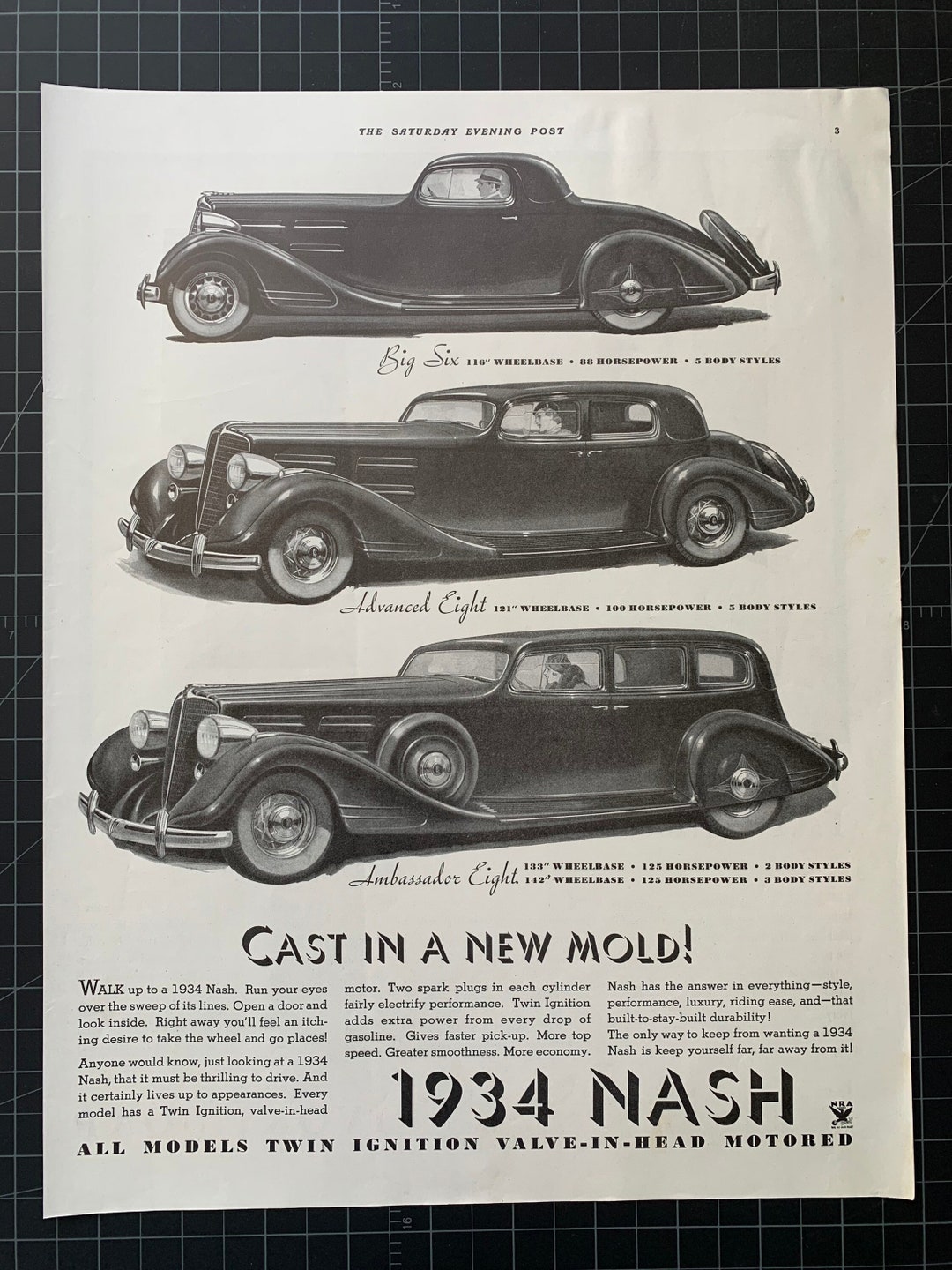 Vintage 1934 Nash Automobile Original Print Ad - Etsy