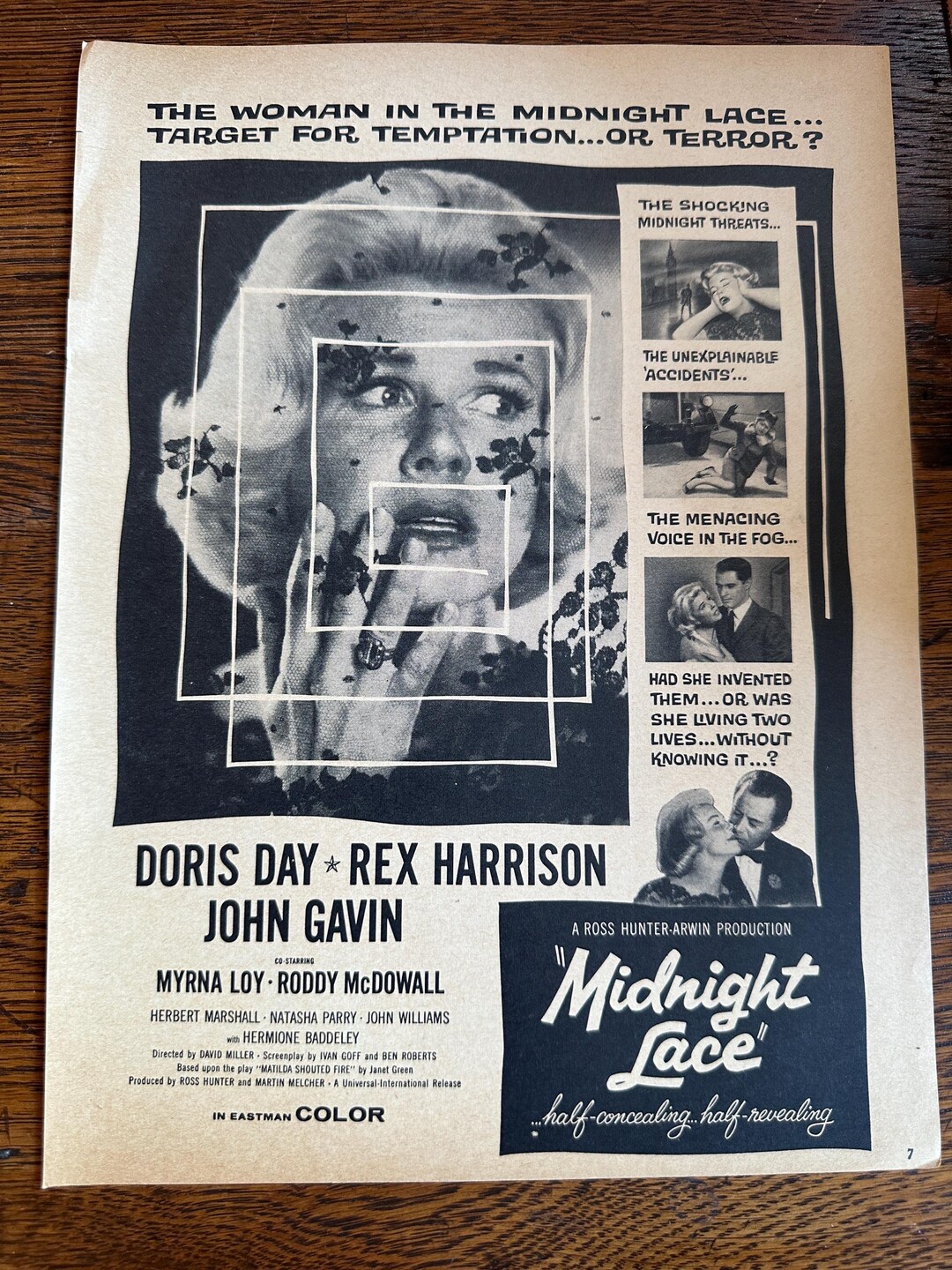 Vintage 1950s “midnight Lace” Film Print Ad - Doris Day - Rex Harrison ...