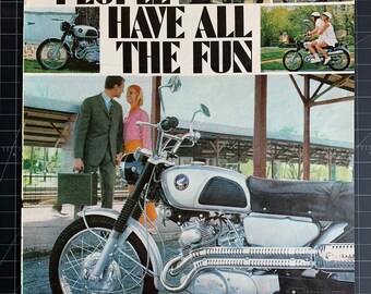 Vintage 1966 Honda Motorcycles Print Ad | Etsy