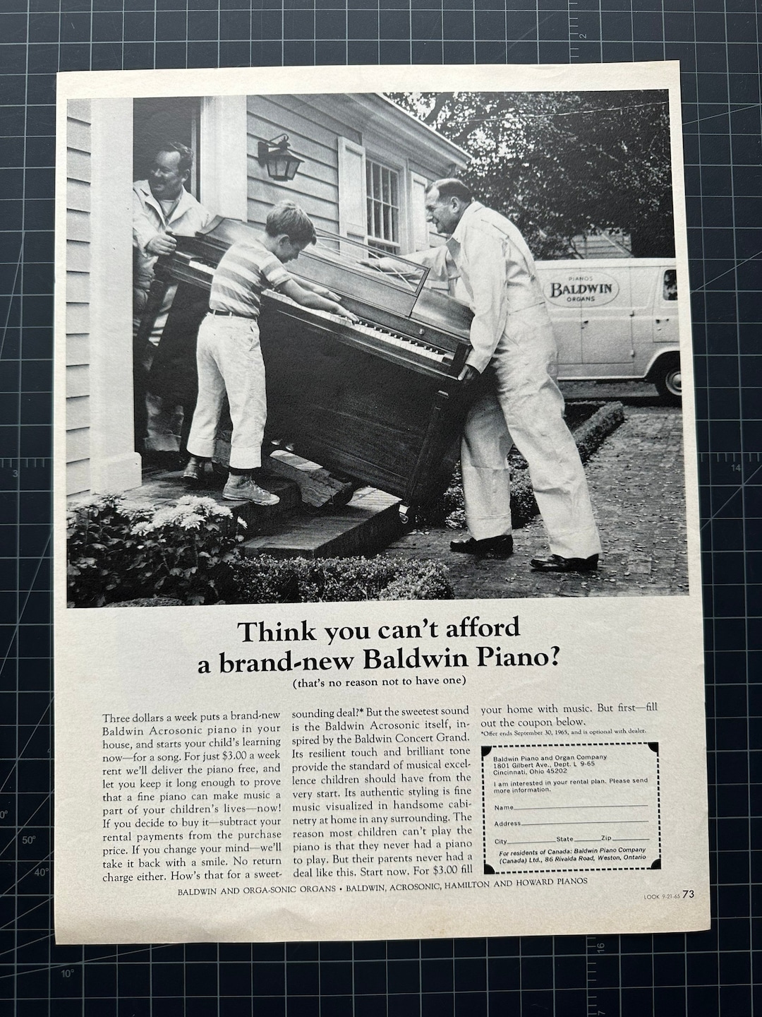 Vintage 1965 Baldwin Pianos Print Ad - Etsy