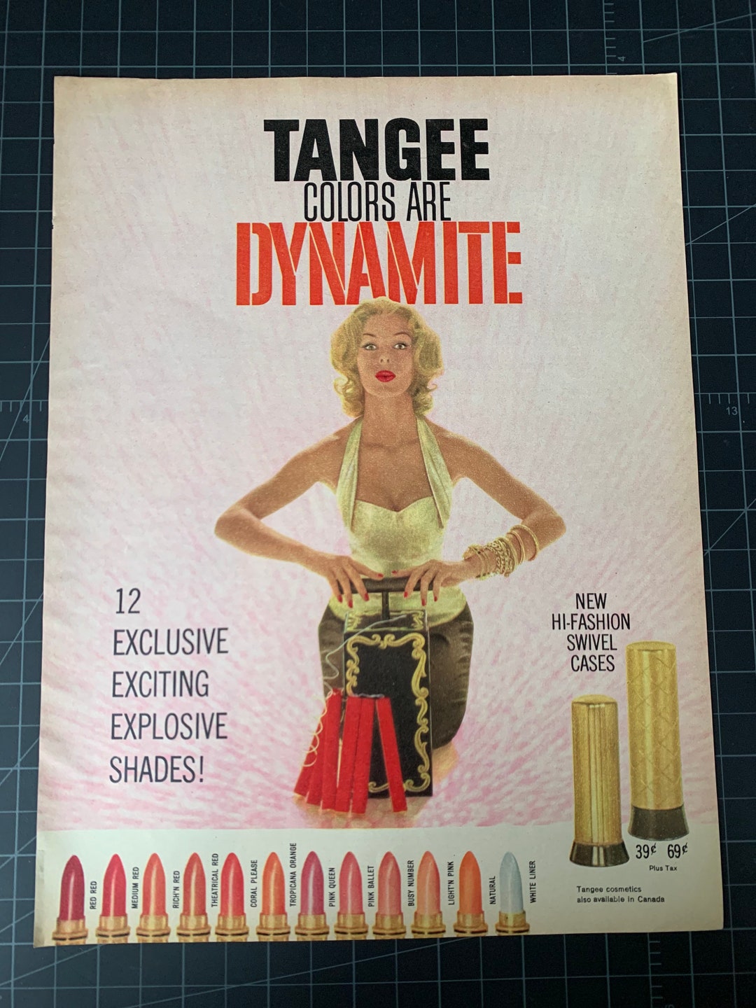 Vintage 1961 Tangee Lipstick Print Advertisement - Etsy