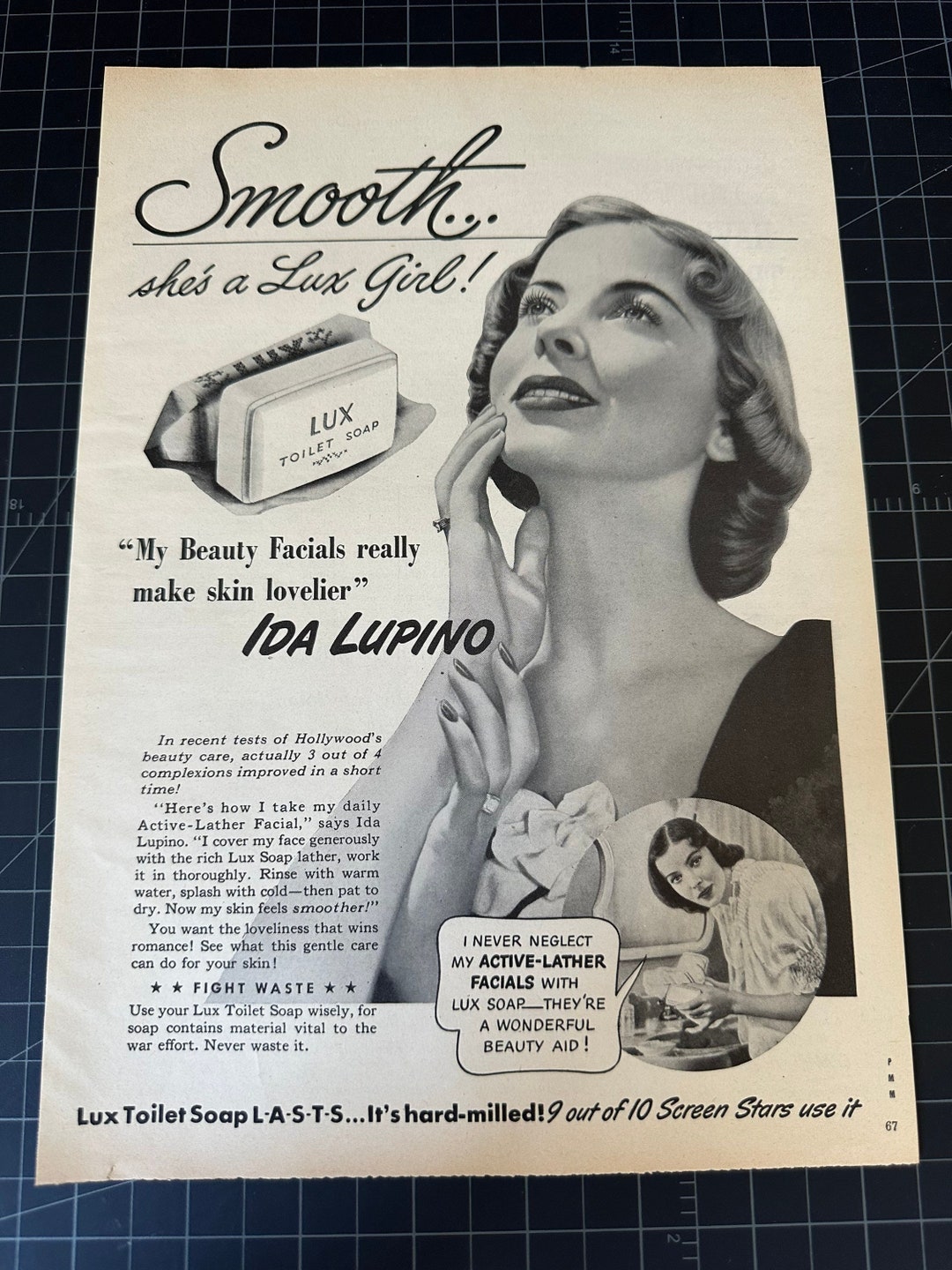 Vintage 1940s Lux Soap Original Print Ad - Ida Lupino - Etsy