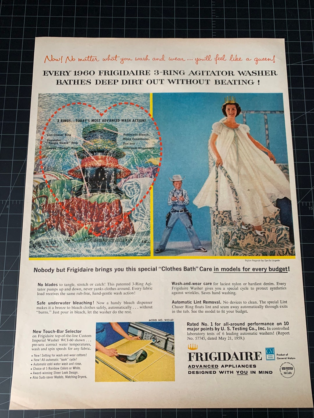 Vintage 1960 Frigidaire Washing Machine Original Advertisement - Etsy