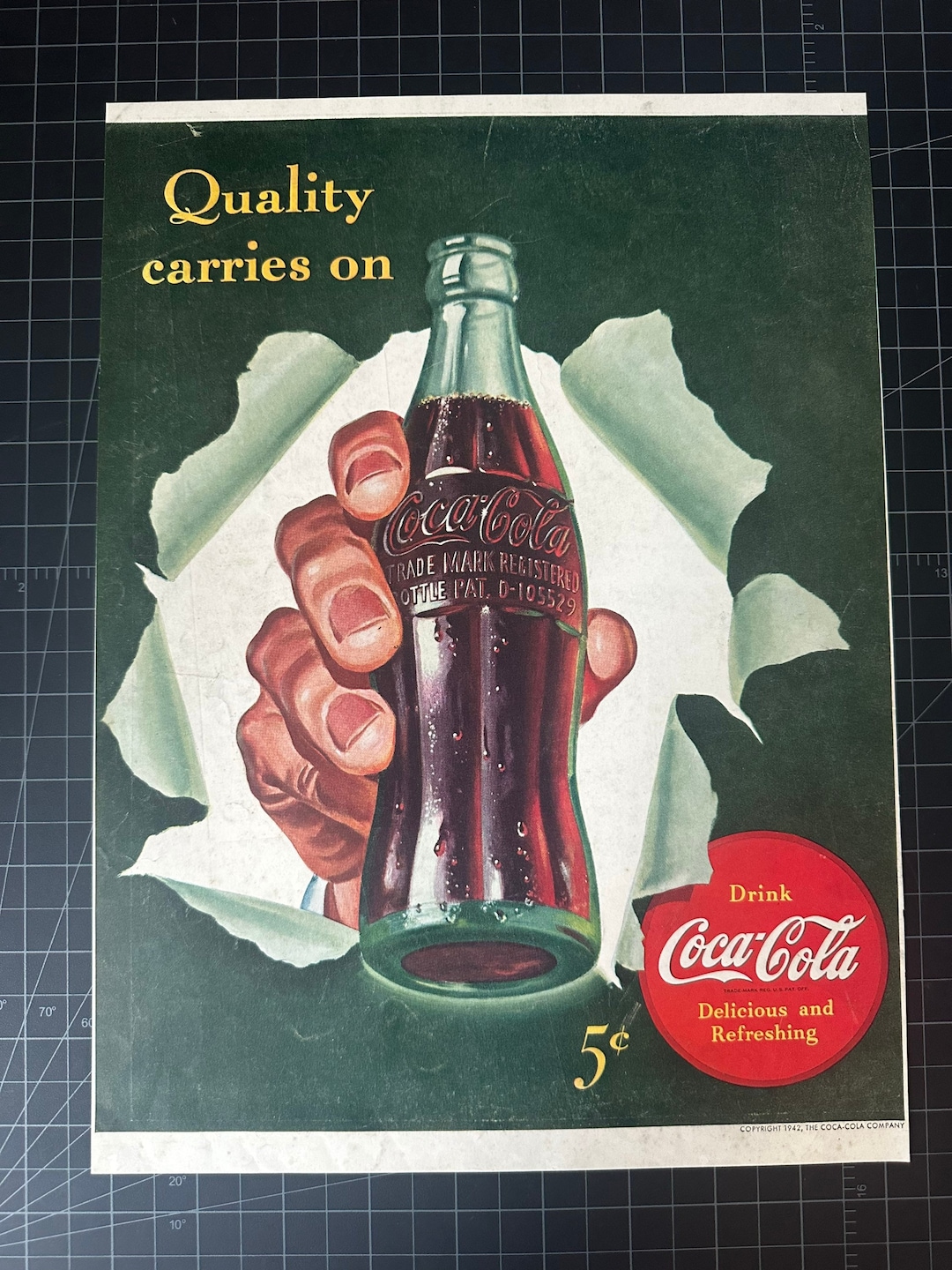 Vintage 1942 Coca-cola Print Ad - Etsy