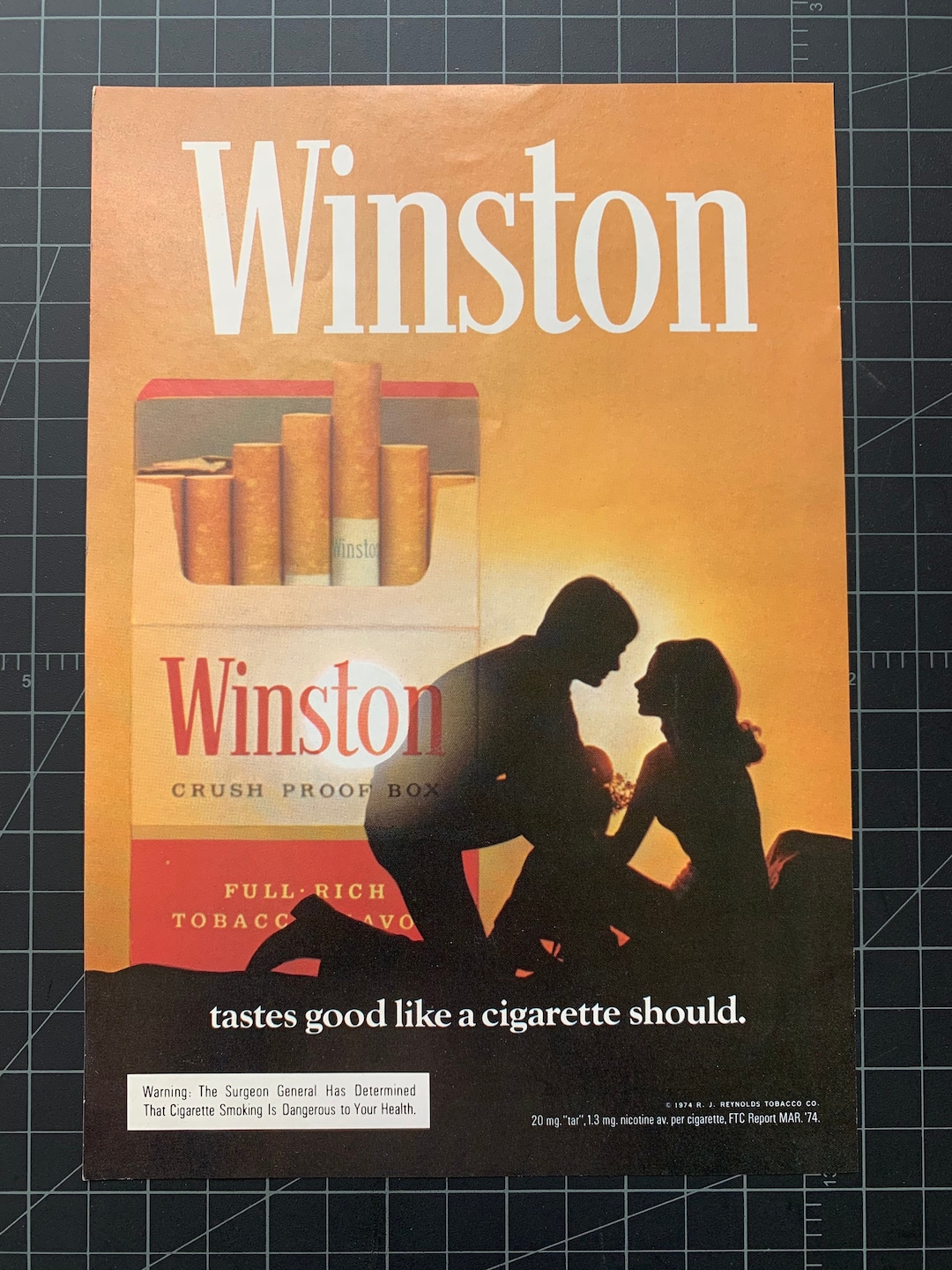 Vintage 1974 Winston Cigarettes Print Advintage Retro Gift Decor - Etsy