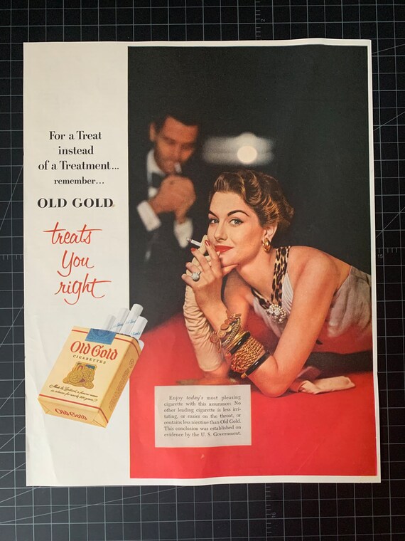 Vintage 1950s Old Gold Cigarettes Print Ad - Etsy