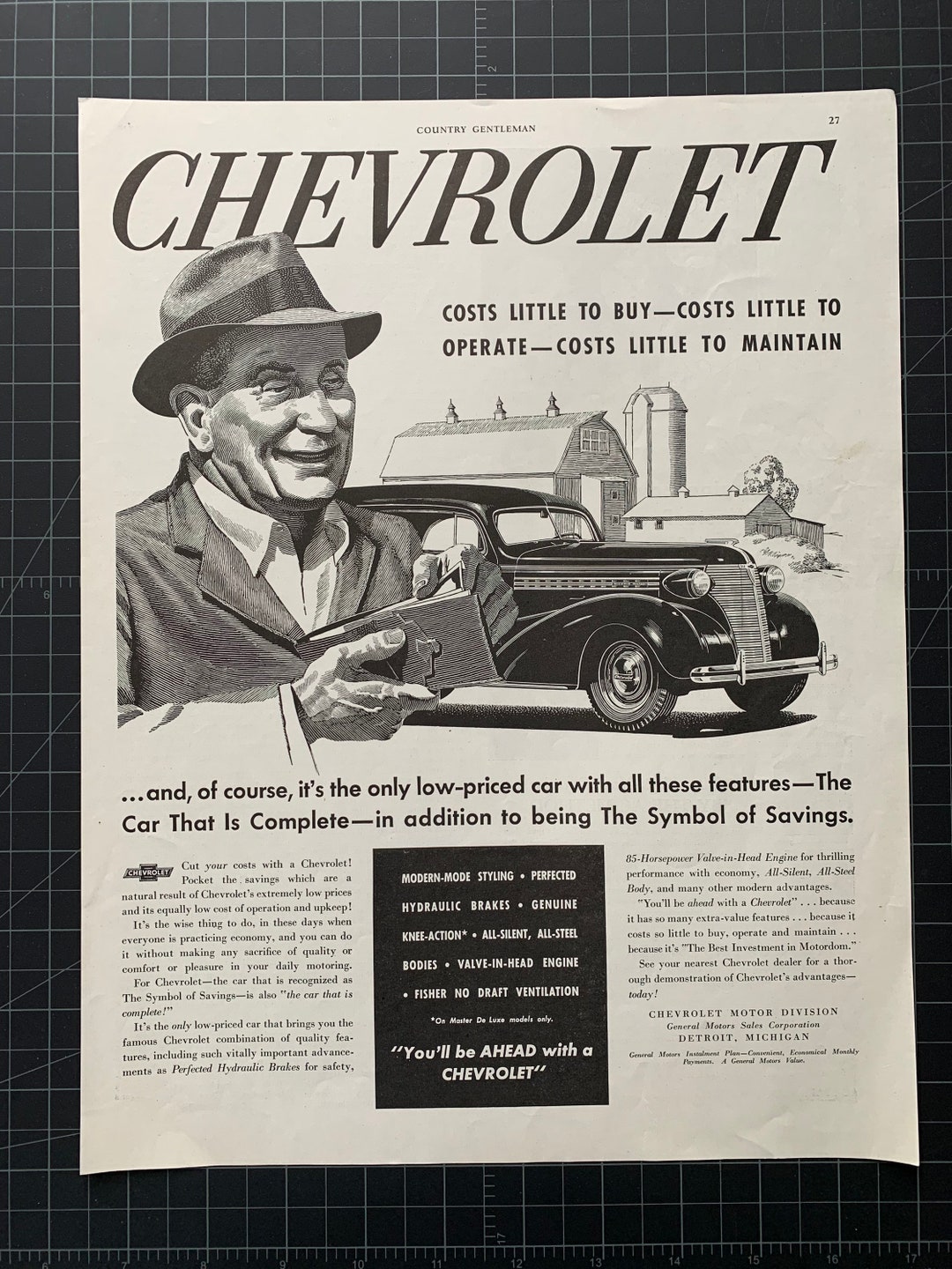 Vintage 1938 Chevrolet Print Advertisement - Etsy