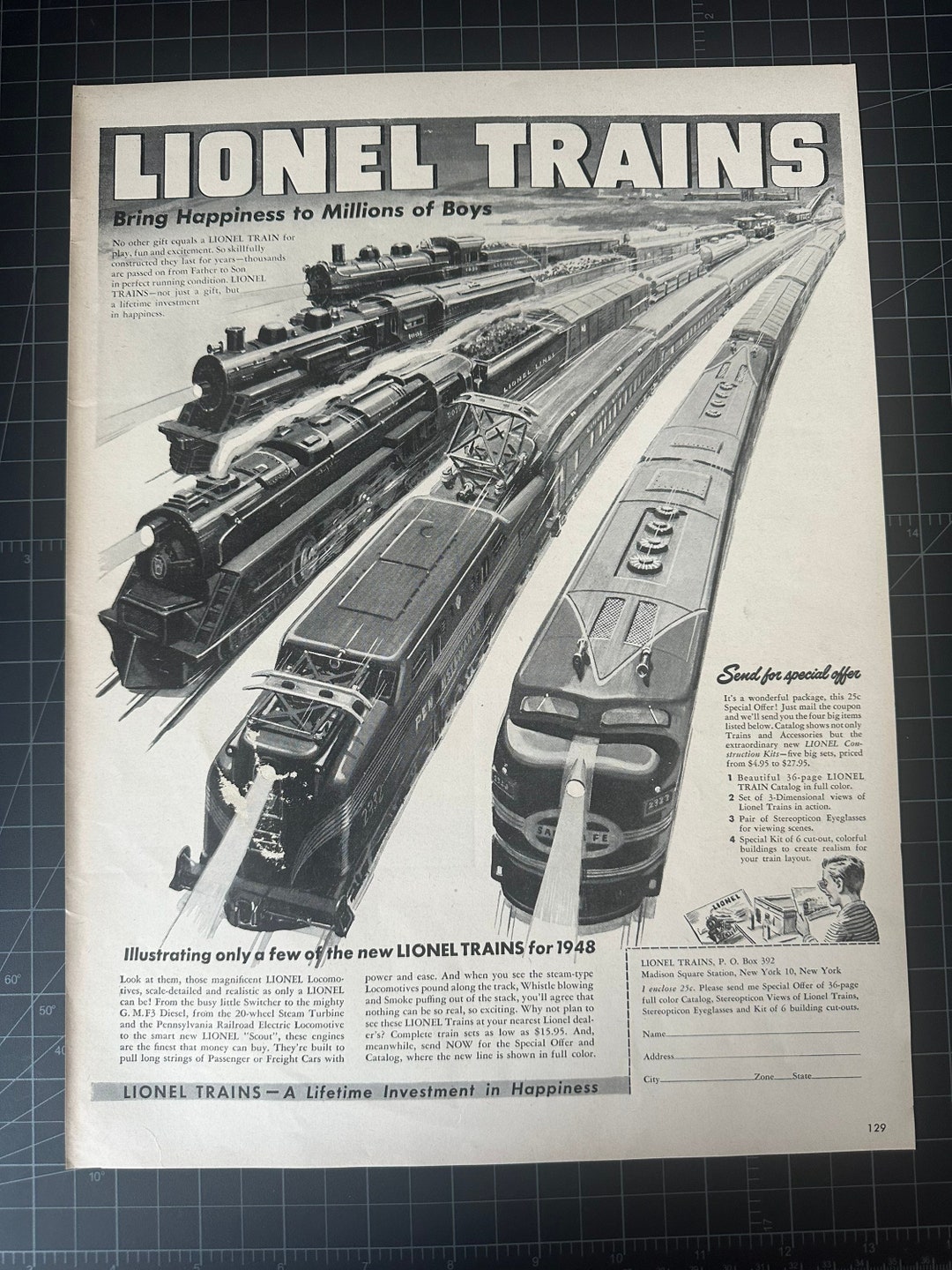 Vintage 1950s Lionel Trains Print Ad - Etsy