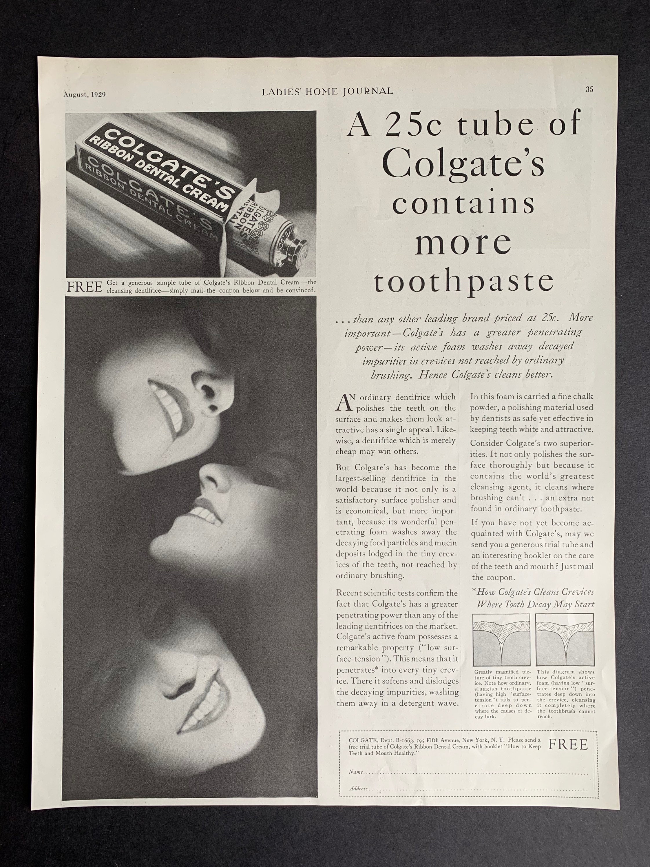 Colgate Toothpaste Magazine Advertisement