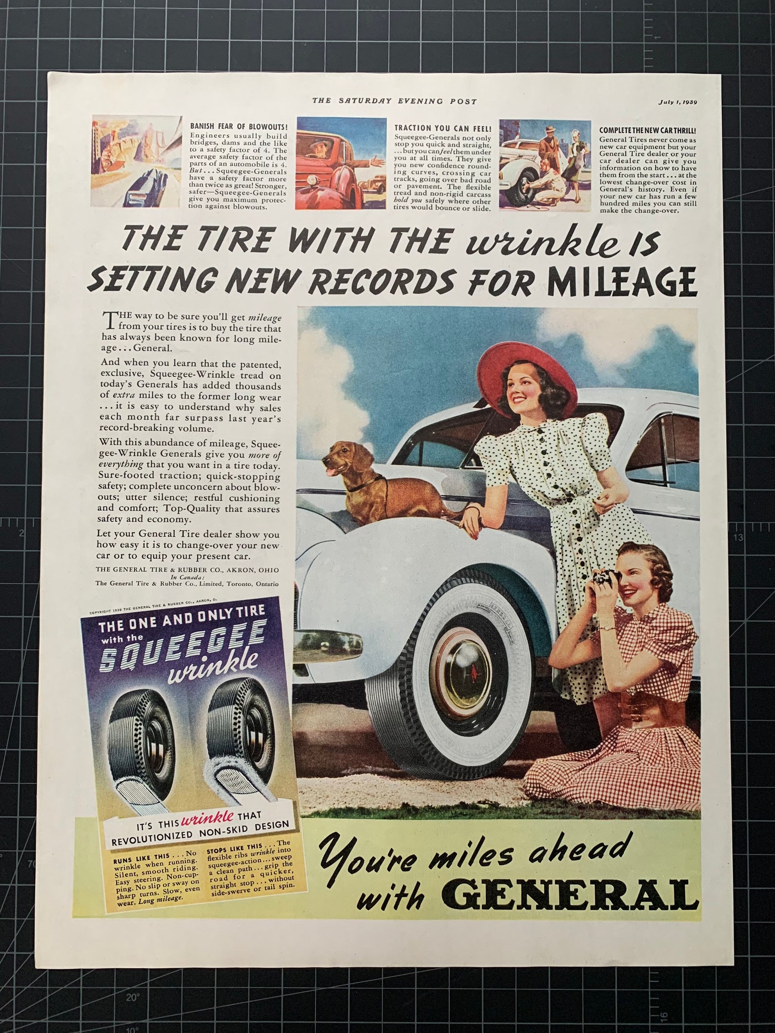 Vintage 1939 General Tire Print Ad | Etsy