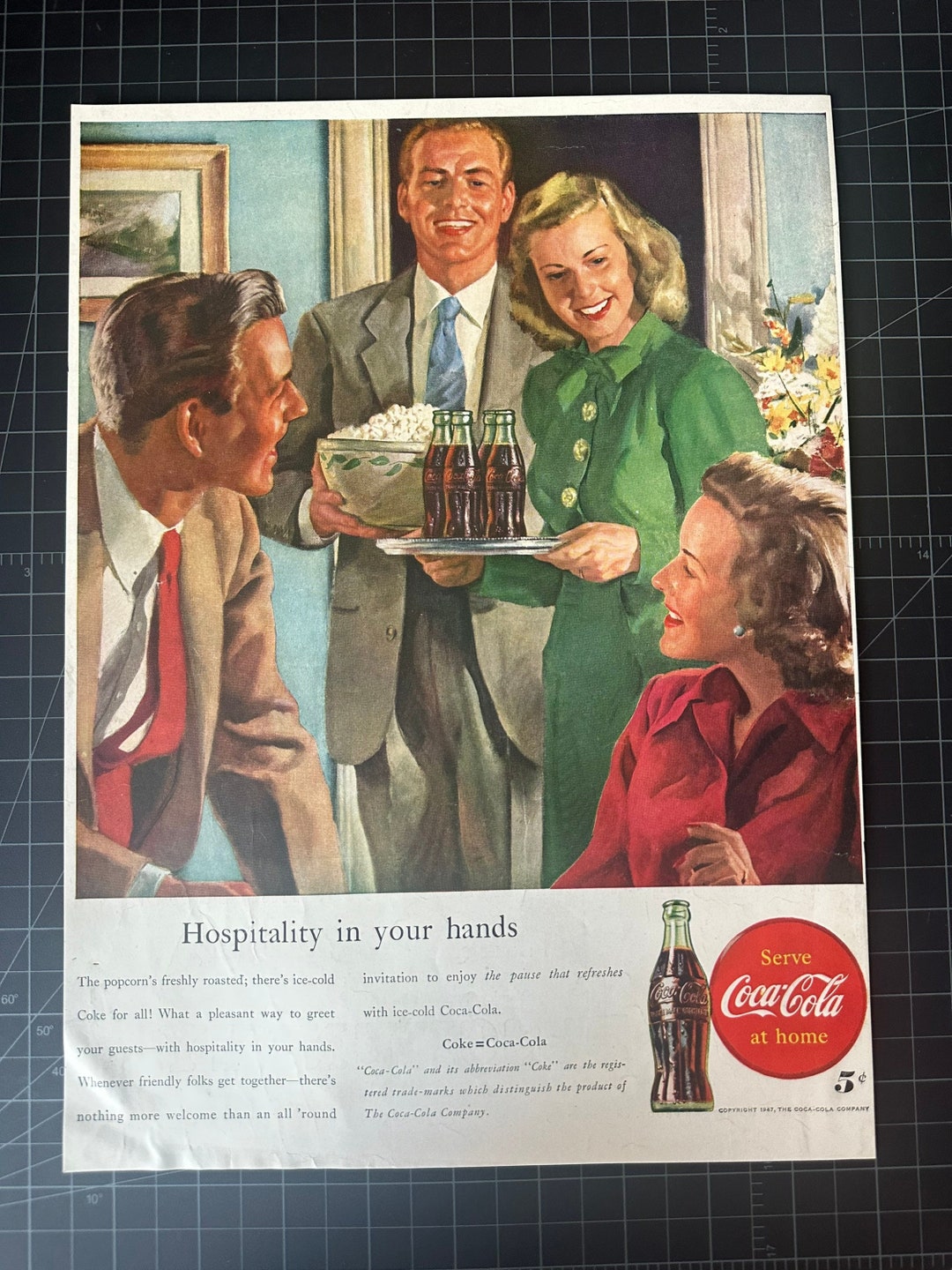 Vintage 1947 Coca-cola Original Print Ad - Etsy
