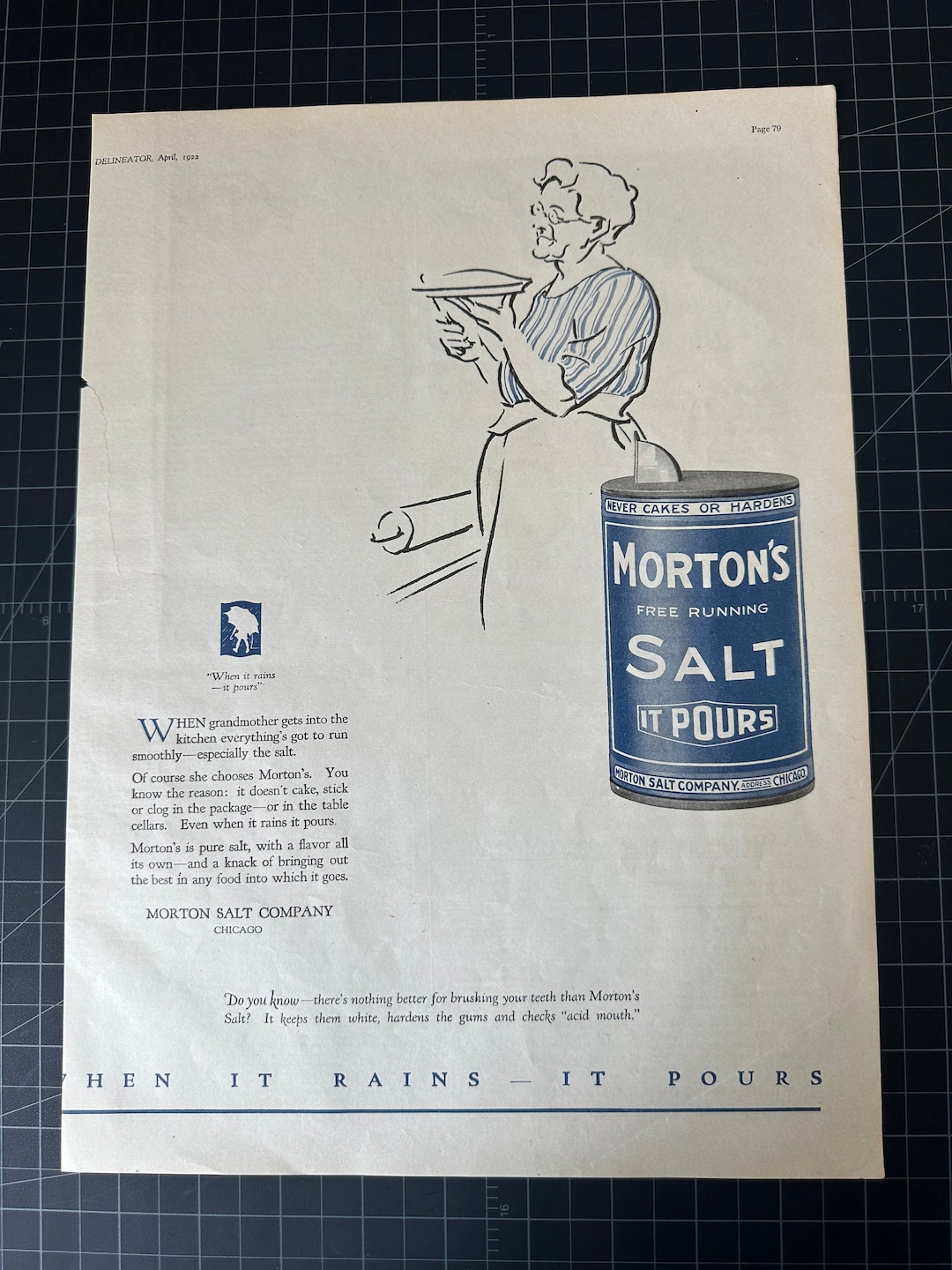Vintage 1922 Morton’s Salt Print Advertisement - Etsy