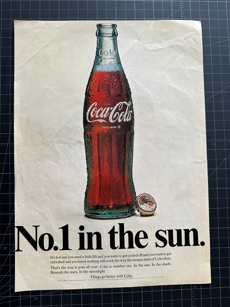 Vintage 1969 Coca-cola Print Ad - Etsy