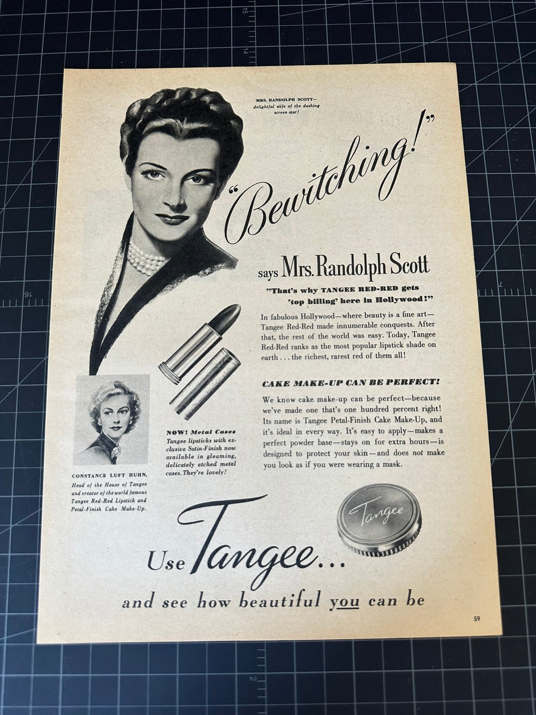 Vintage 1940s Tangee Lipstick Print Ad - Etsy