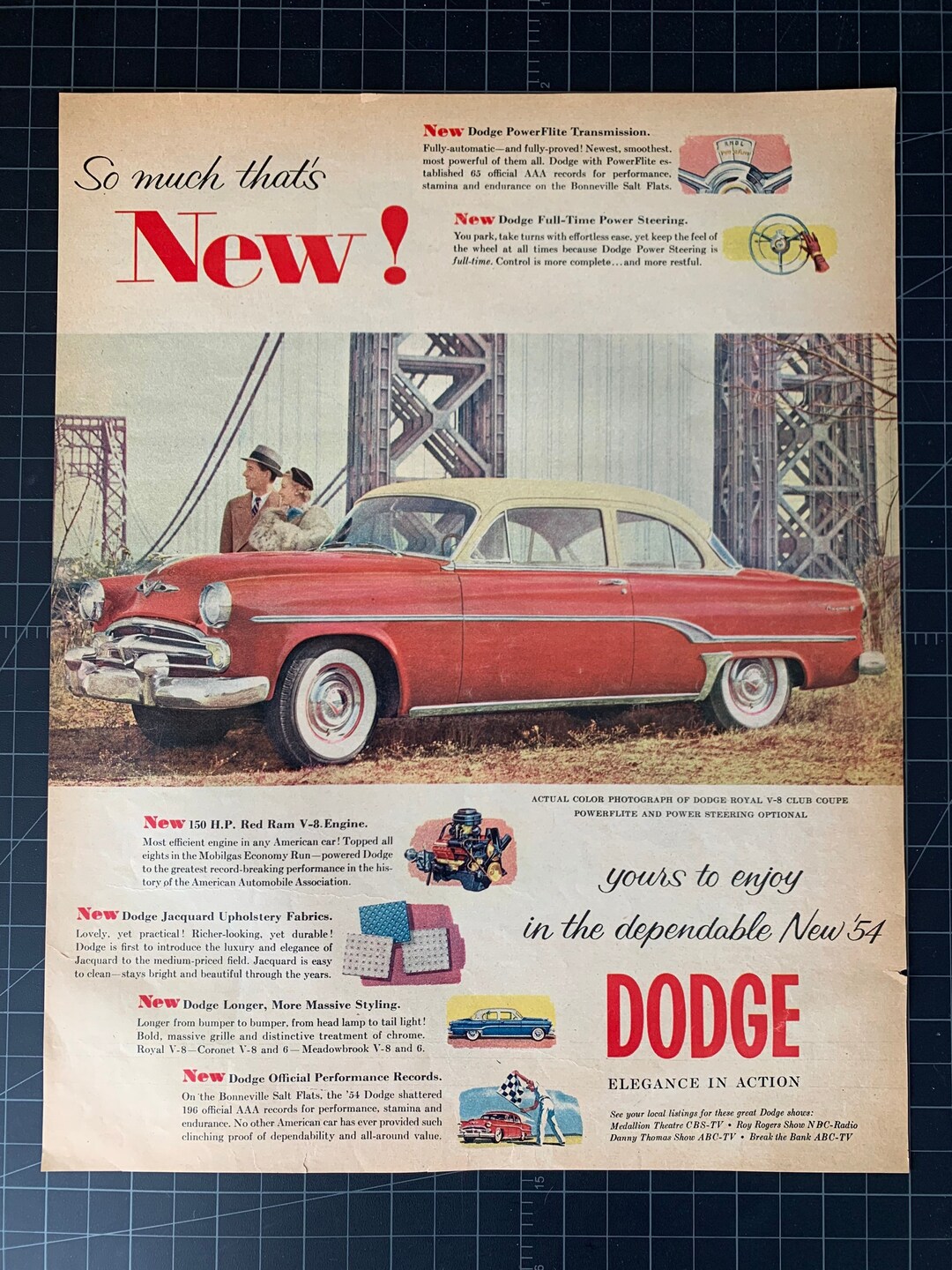 Vintage 1954 Dodge Print Advertisement - Etsy