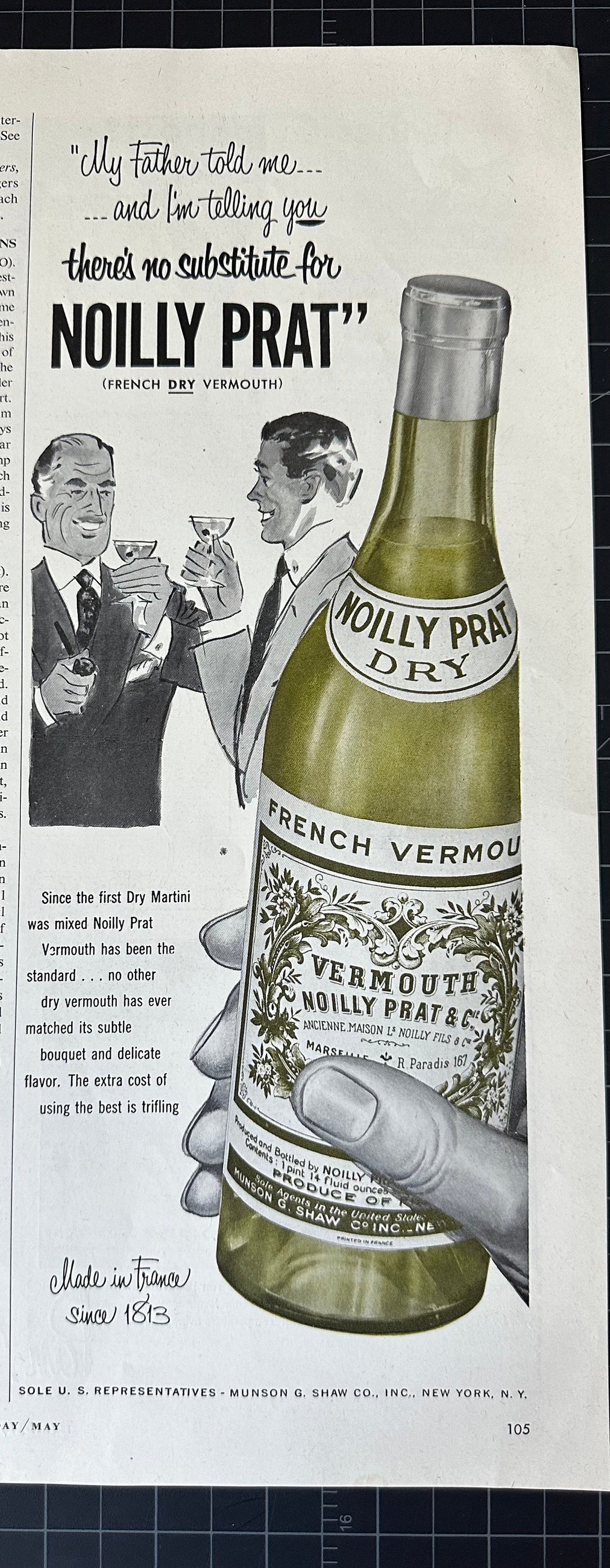 Vintage 1950s Noilly Prat Vermouth Print Advertisement - Etsy