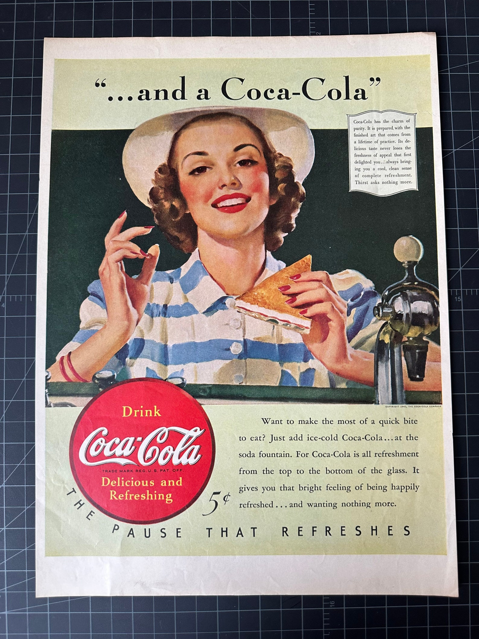 Vintage 1940 Coca-cola Print Ad - Etsy