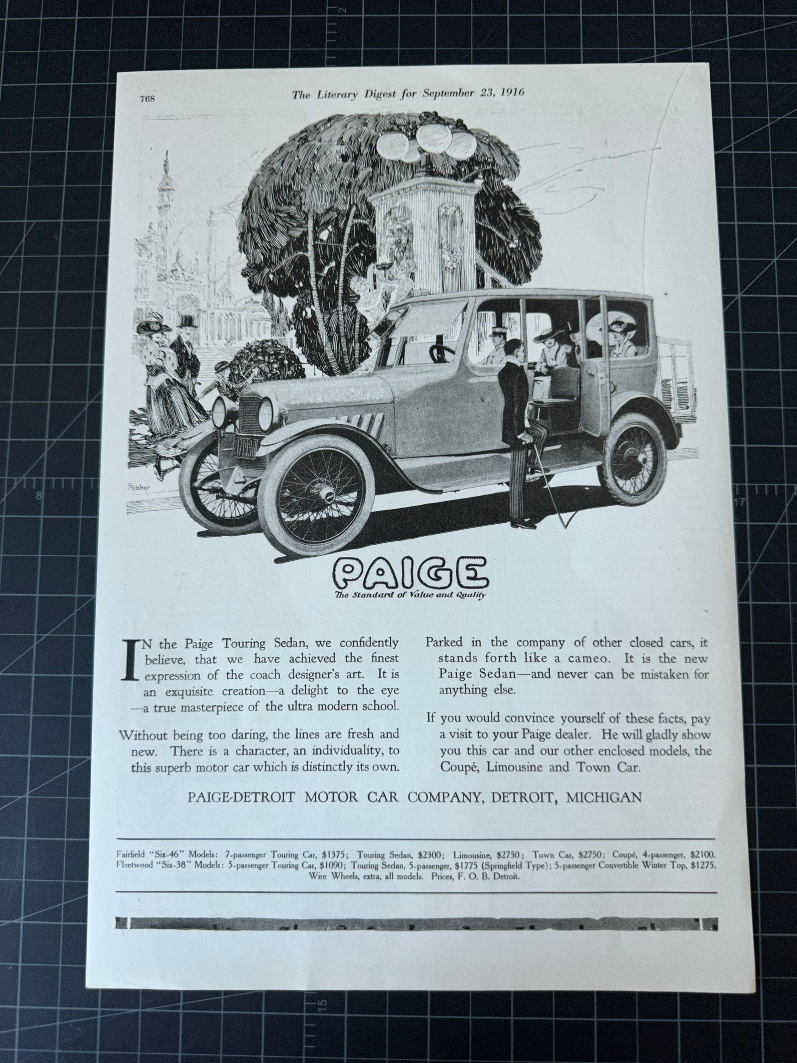 Vintage 1916 Paige Automobile Print Ad - Etsy
