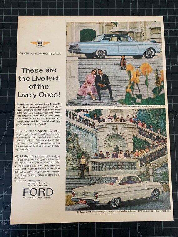 Vintage 1963 Ford Print Ad - Etsy