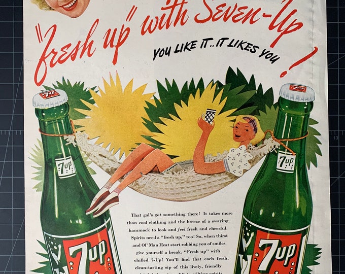 Original 10 X 13 Inches 1966 7UP Advertisement, 7-UP Wall Decoration ...