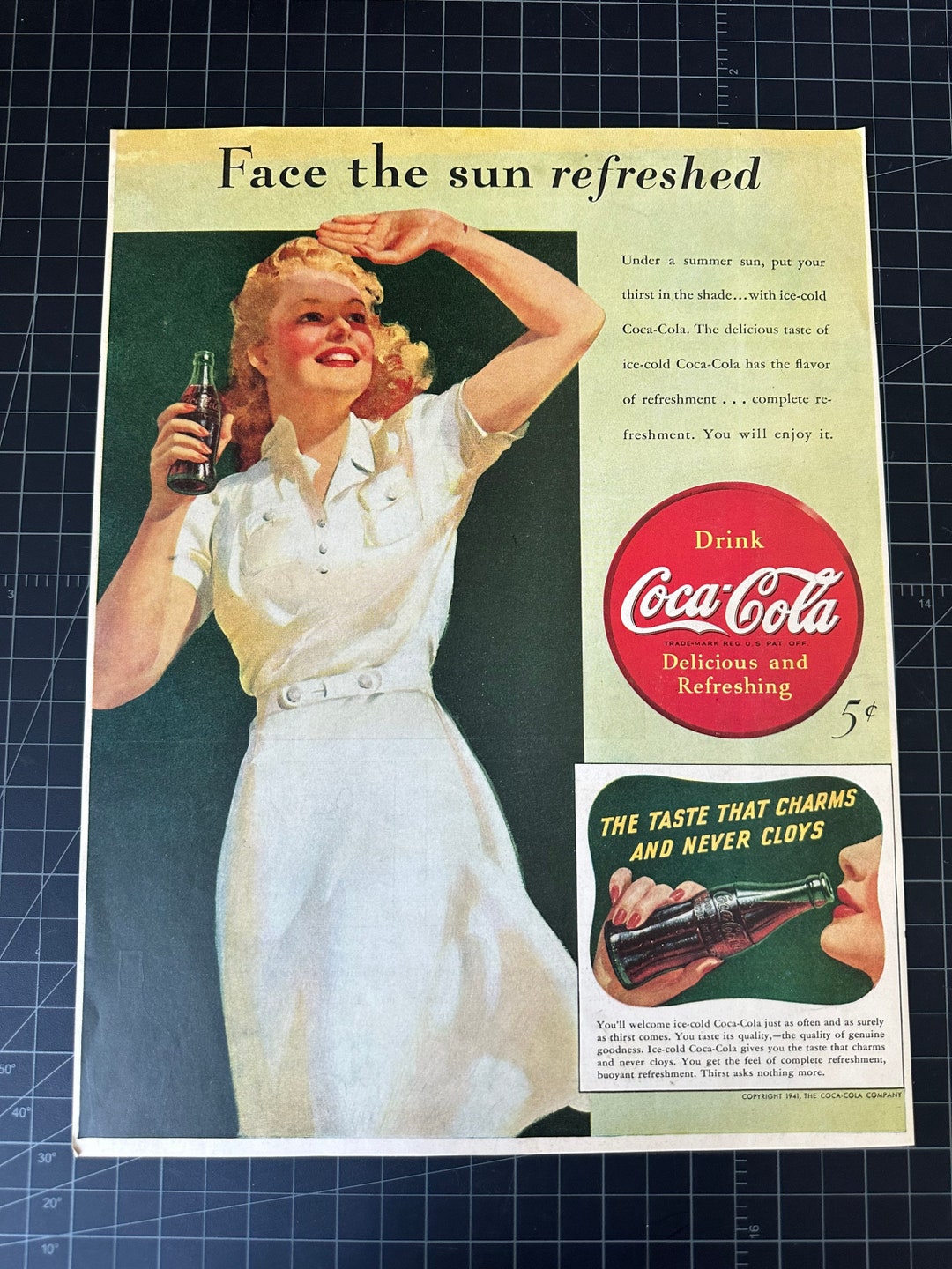Vintage 1941 Coca-cola Original Print Ad - Etsy