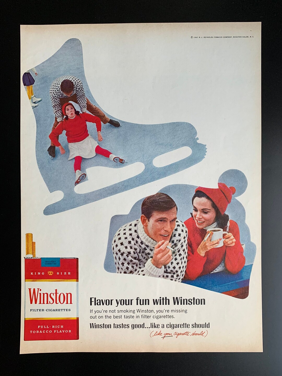 Vintage 1967 Winston Cigarettes Print Ad - Etsy