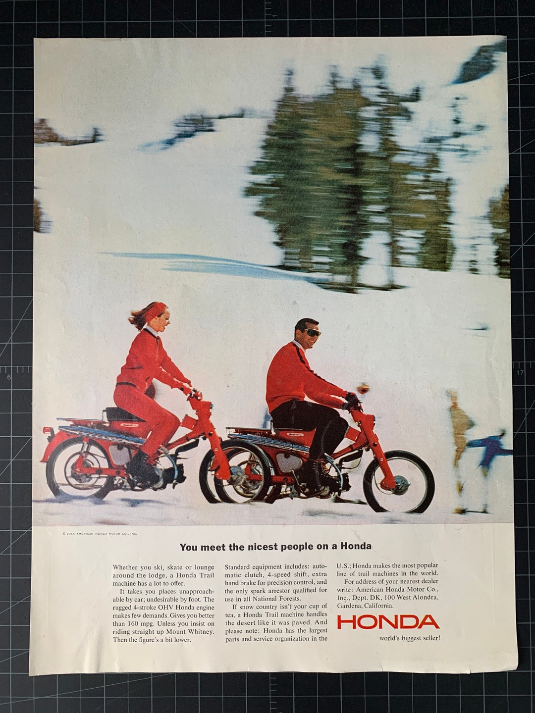 Vintage 1964 Honda Motorcycles Original Advertisement - Etsy