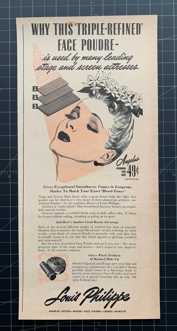 Vintage 1942 Louis Philippe Cosmetics Print Ad | Etsy