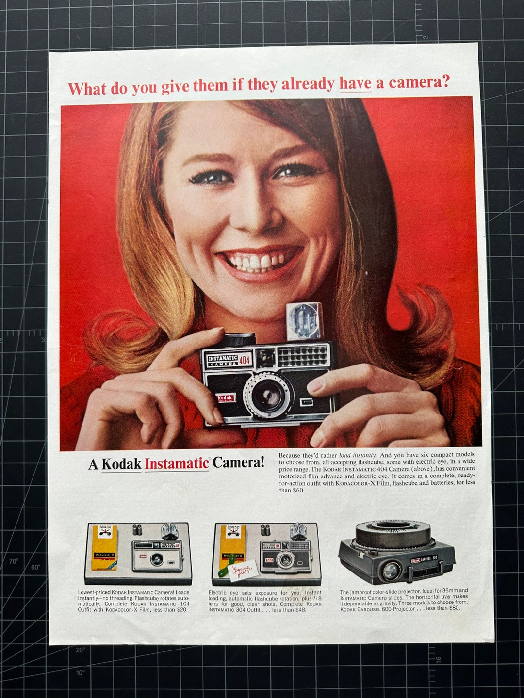Vintage 1960s Kodak Instamatic Cameras Print Ad - Etsy