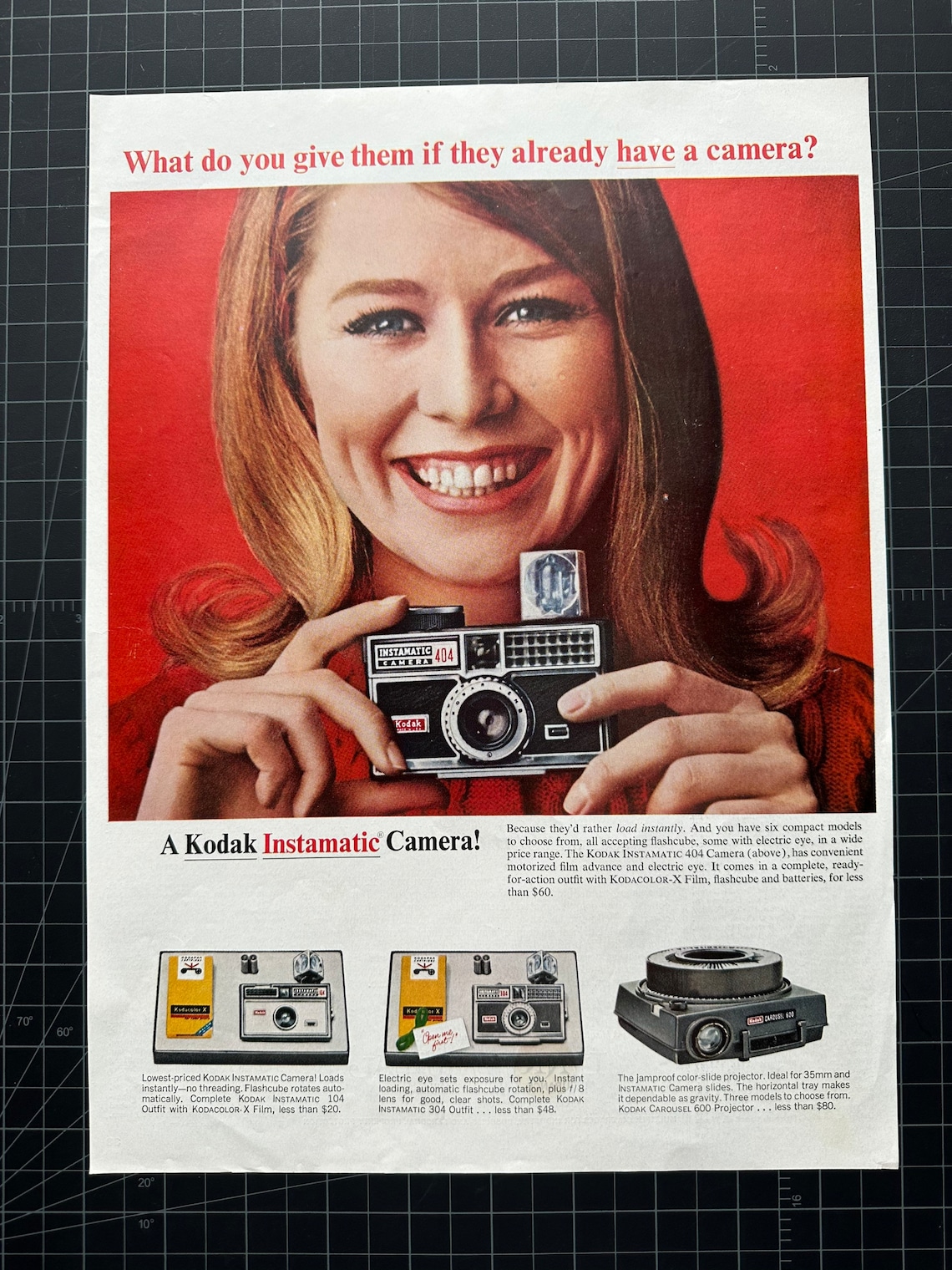 Vintage 1960s Kodak Instamatic Cameras Print Ad - Etsy