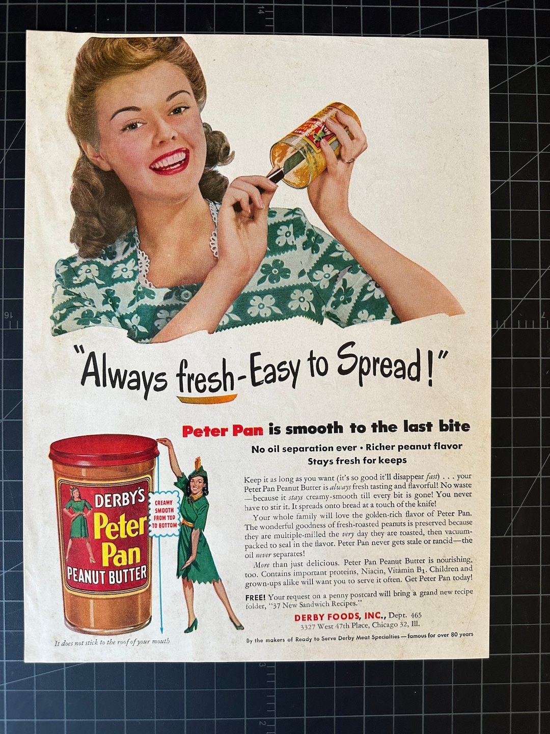 Vintage 1948 Peter Pan Peanut Butter Print Advertisement - Etsy