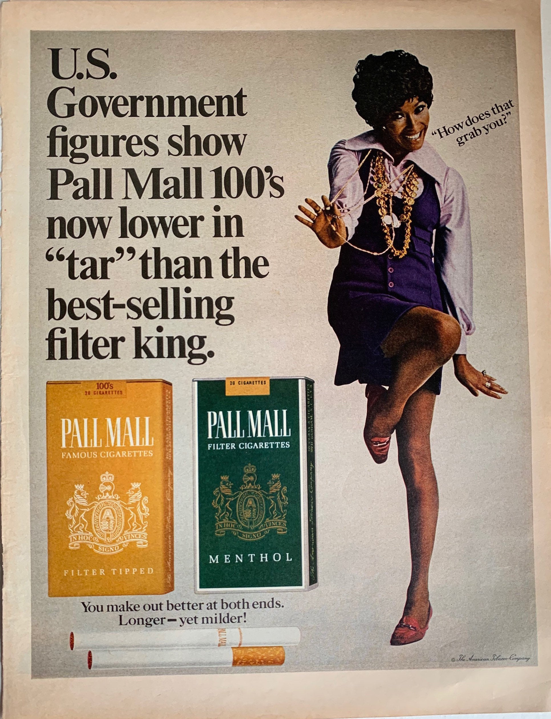 Vintage 1960s Pall Mall Cigarettes Ad | Etsy