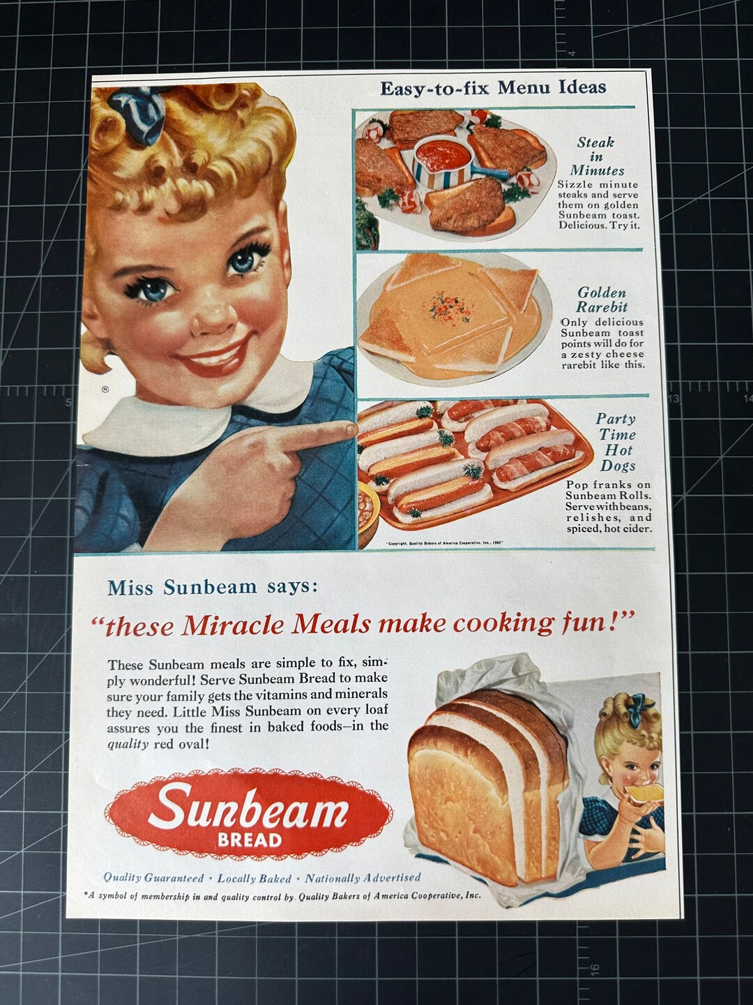 Vintage 1950s Sunbeam Bread Print Advertisement - Etsy
