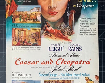 1946 Caesar and Cleopatra Movie Print Ad Vintage Vivian Leigh Claude ...