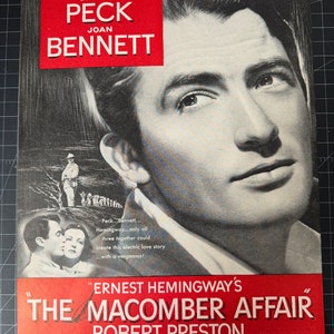 Vintage 1940s “the Macomber Affair” Film Print Ad - Gregory Peck - Joan ...