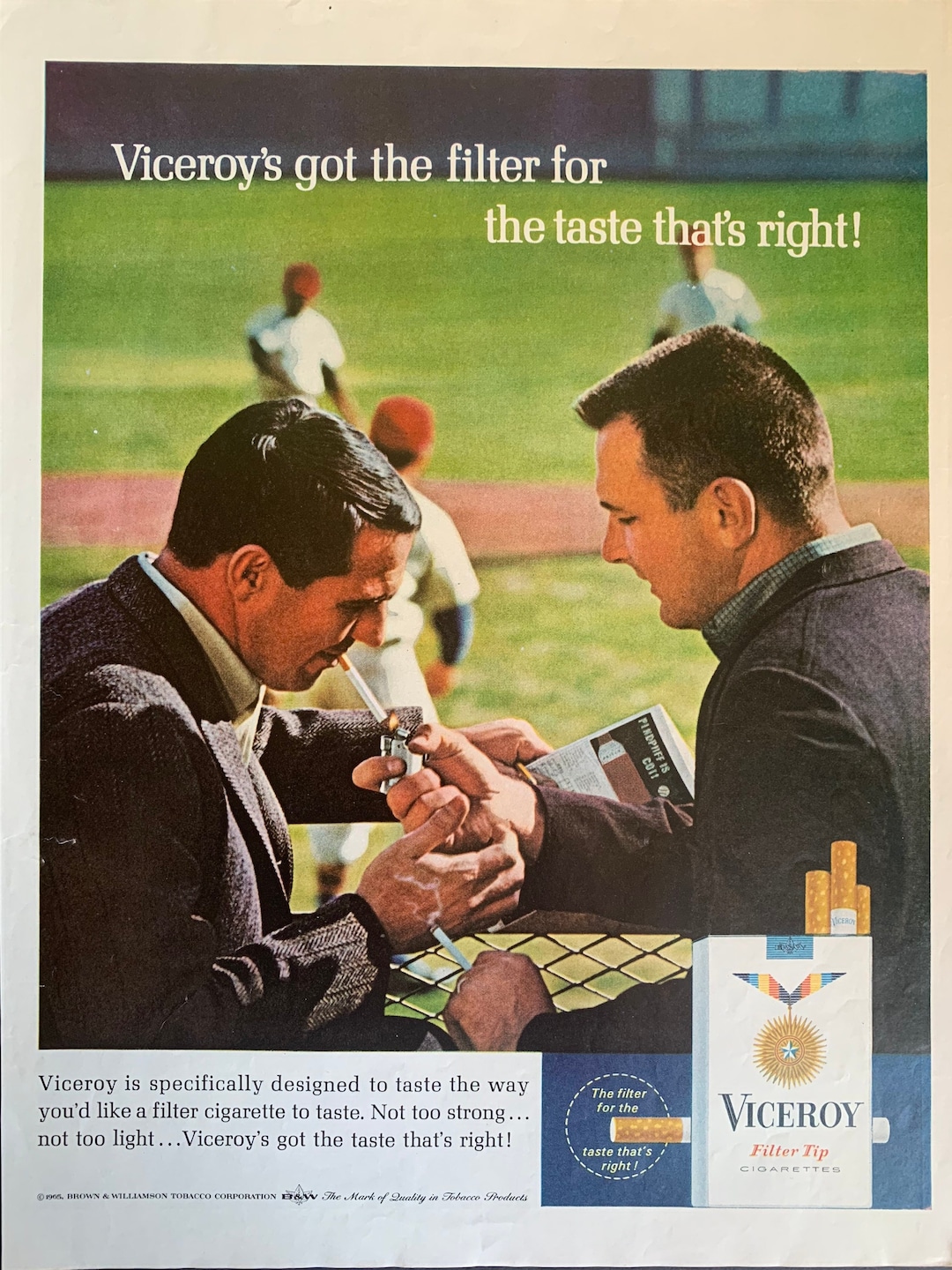 Vintage 1965 Viceroy Cigarettes Advertisement - Etsy