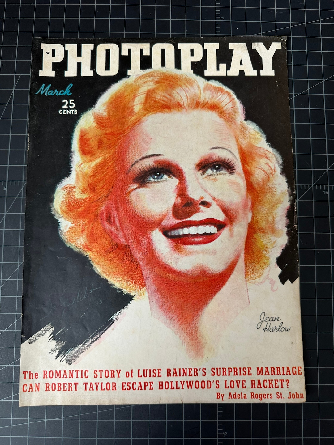 Rare Vintage 1935 Photoplay Magazine Cover - Jean Harlow - Cover ...