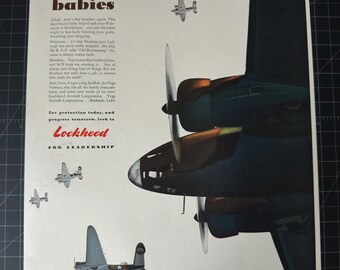 1941 Lockheed Aircraft Vintage Ad, Advertising Art, Magazine Ad, Print ...