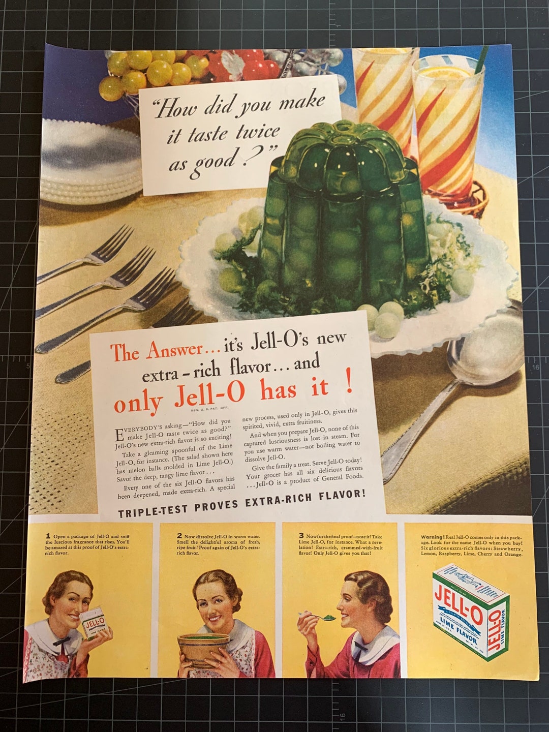Vintage 1935 Jello Print Advertisement - Etsy