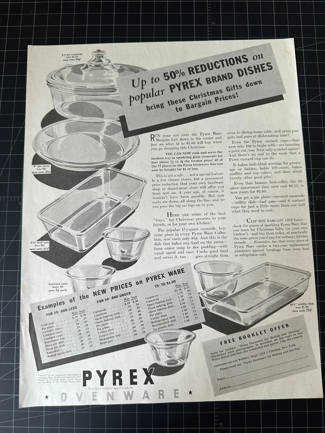 Vintage 1932 Pyrex Ovenware Print Advertisement - Etsy