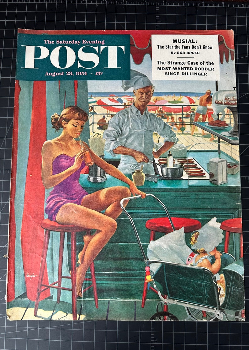 Vintage 1954 Saturday Evening Post Magazine Cover – Stevan Dohanos Art ...