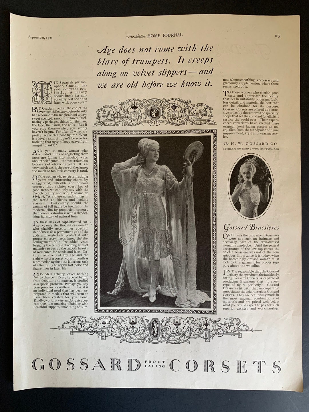 Vintage 1921 Gossard Corsets Advertisement Retro Gift Decor - Etsy