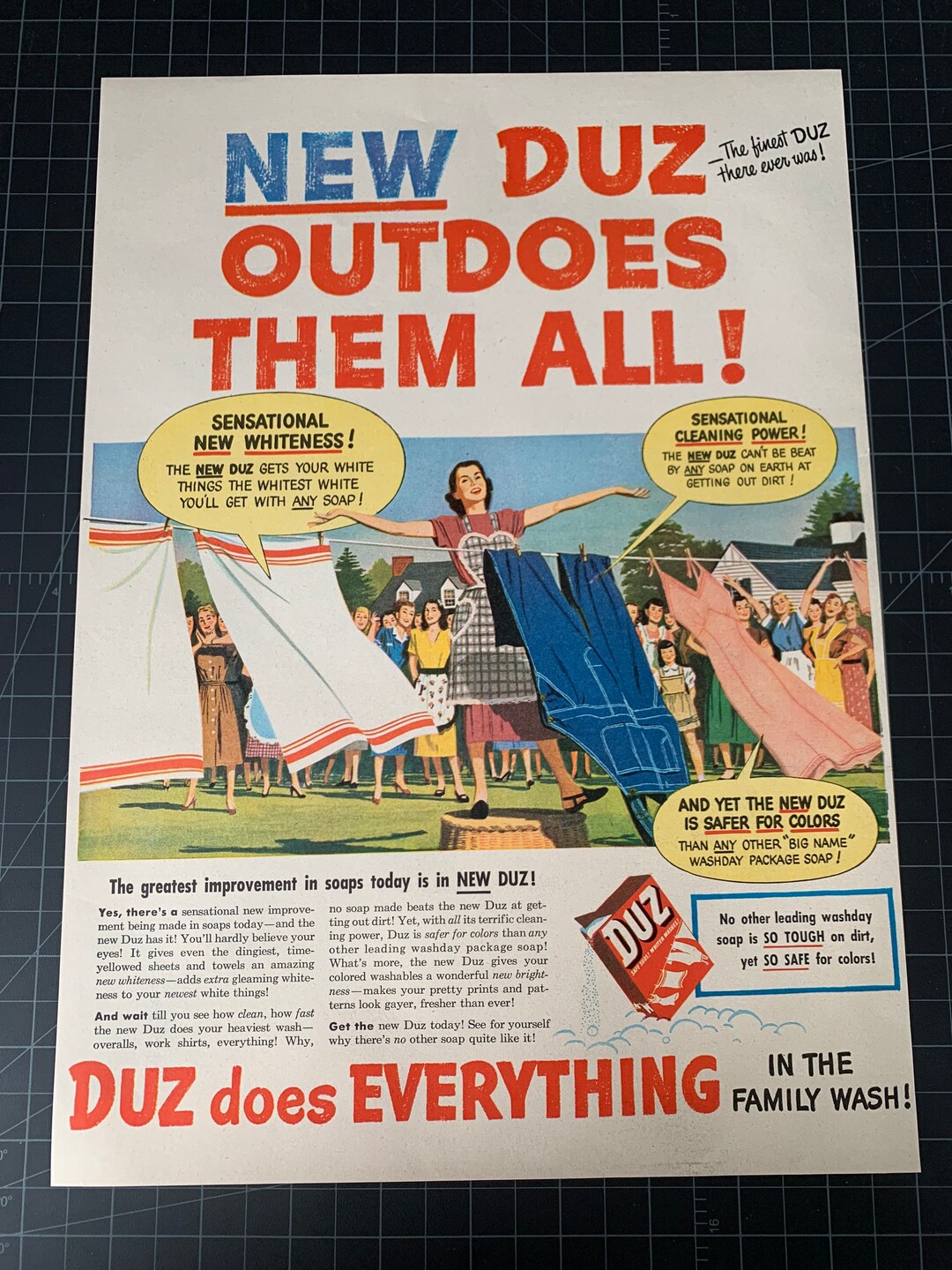 Vintage 1948 Duz Detergent Print Advertisement - Etsy