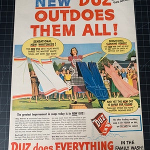 Vintage 1948 Duz Detergent Print Advertisement - Etsy
