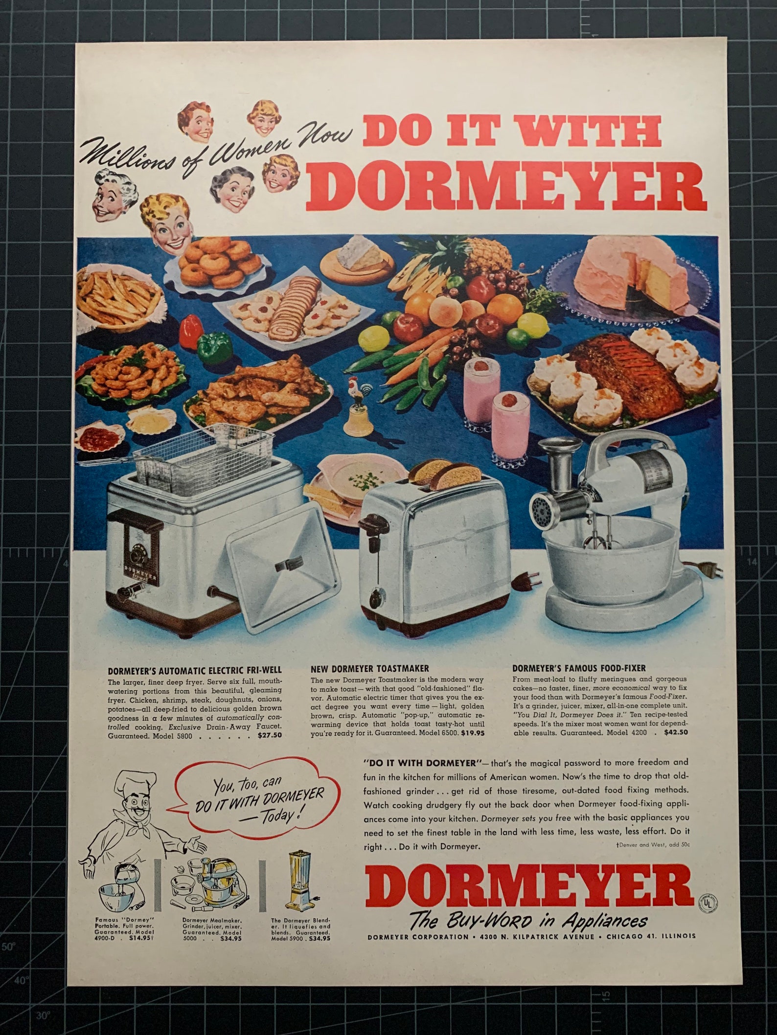Vintage 1950 Dormeyer Kitchen Appliances Print Ad | Etsy