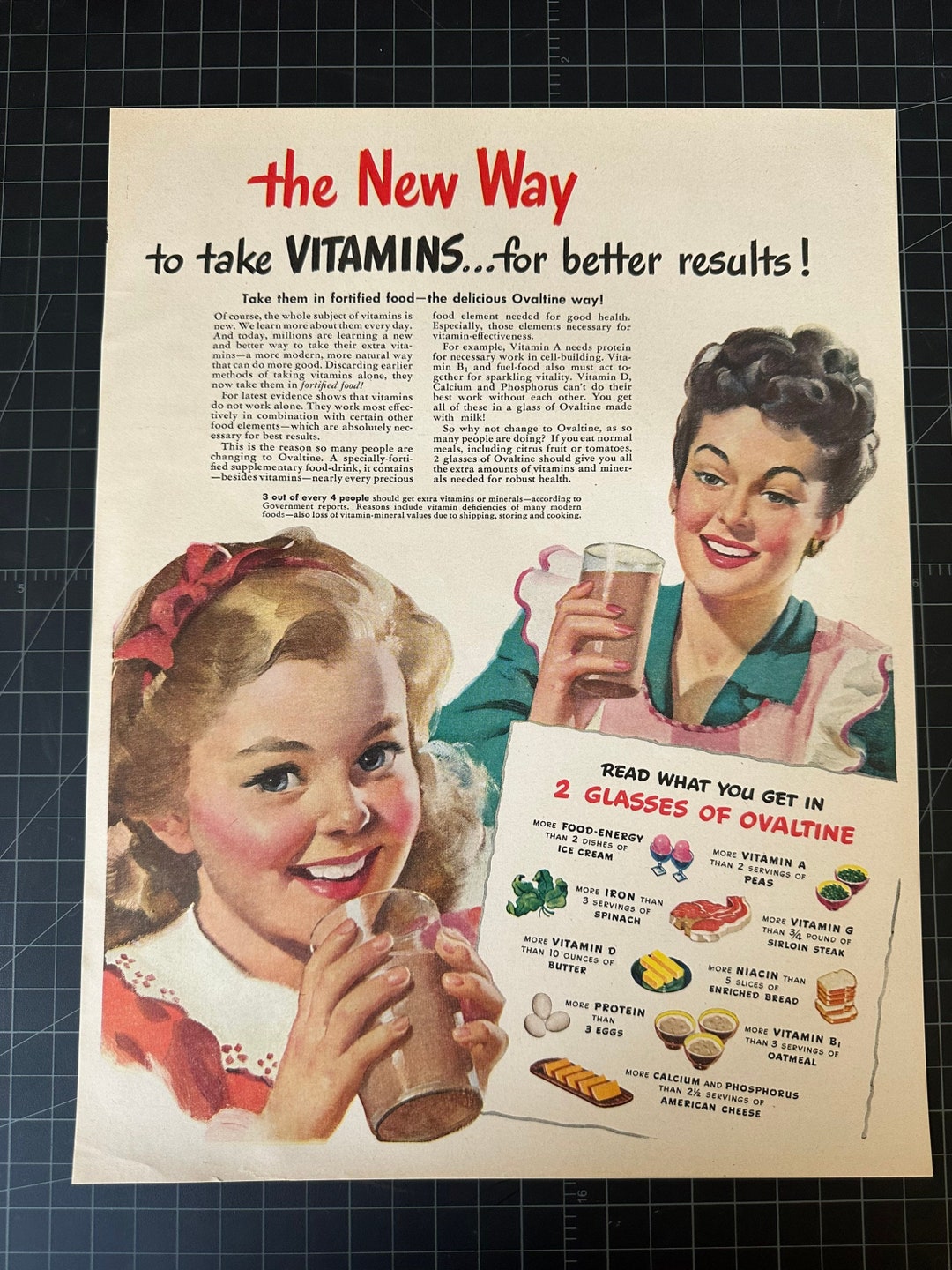 Vintage 1945 Ovaltine Print Ad - Etsy