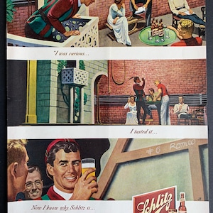 Vintage 1949 Schlitz Beer Print Advertisement - Etsy