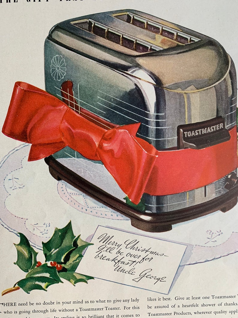 Vintage 1937 Toastmaster Toaster Christmas Print Ad - Etsy